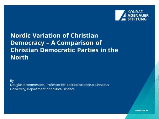 Nordic Variation of Christian Democracy – A Comparison of Christian ...