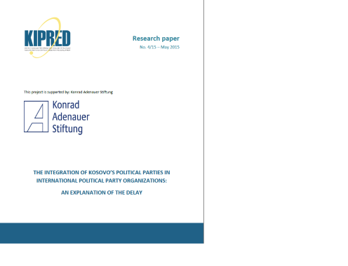 THE INTEGRATION OF KOSOVO’S POLITICAL PARTIES IN INTERNATIONAL ...