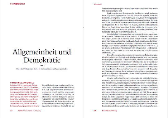 Allgemeinheit und Demokratie - Die Politische Meinung - Konrad-Adenauer ...