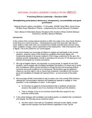 National consultation of church leaders - Foundation Office South ...