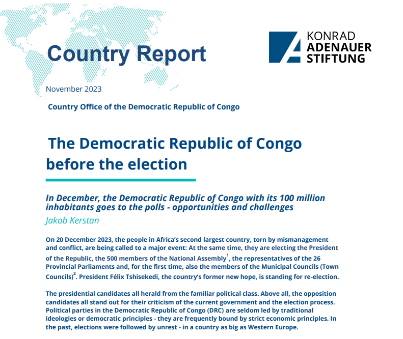 Country report - Auslandsbüro Demokratische Republik Kongo - Konrad ...